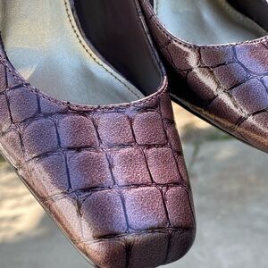 Dexter | Shoes | Classy Dexter Purple Faux Alligator Heels | Poshmark